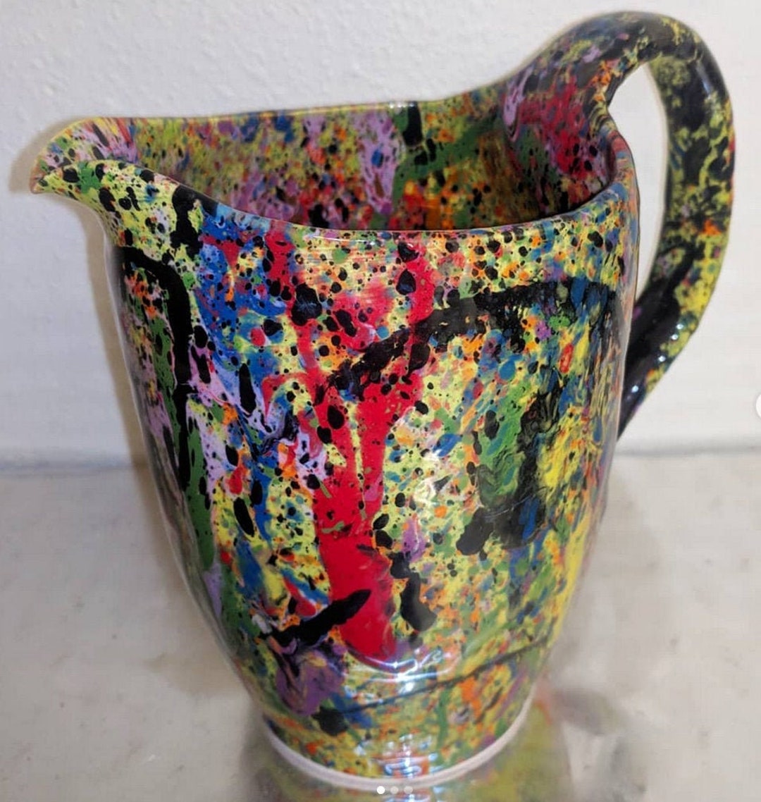 Rainbow Splatter Pitcher - Etsy