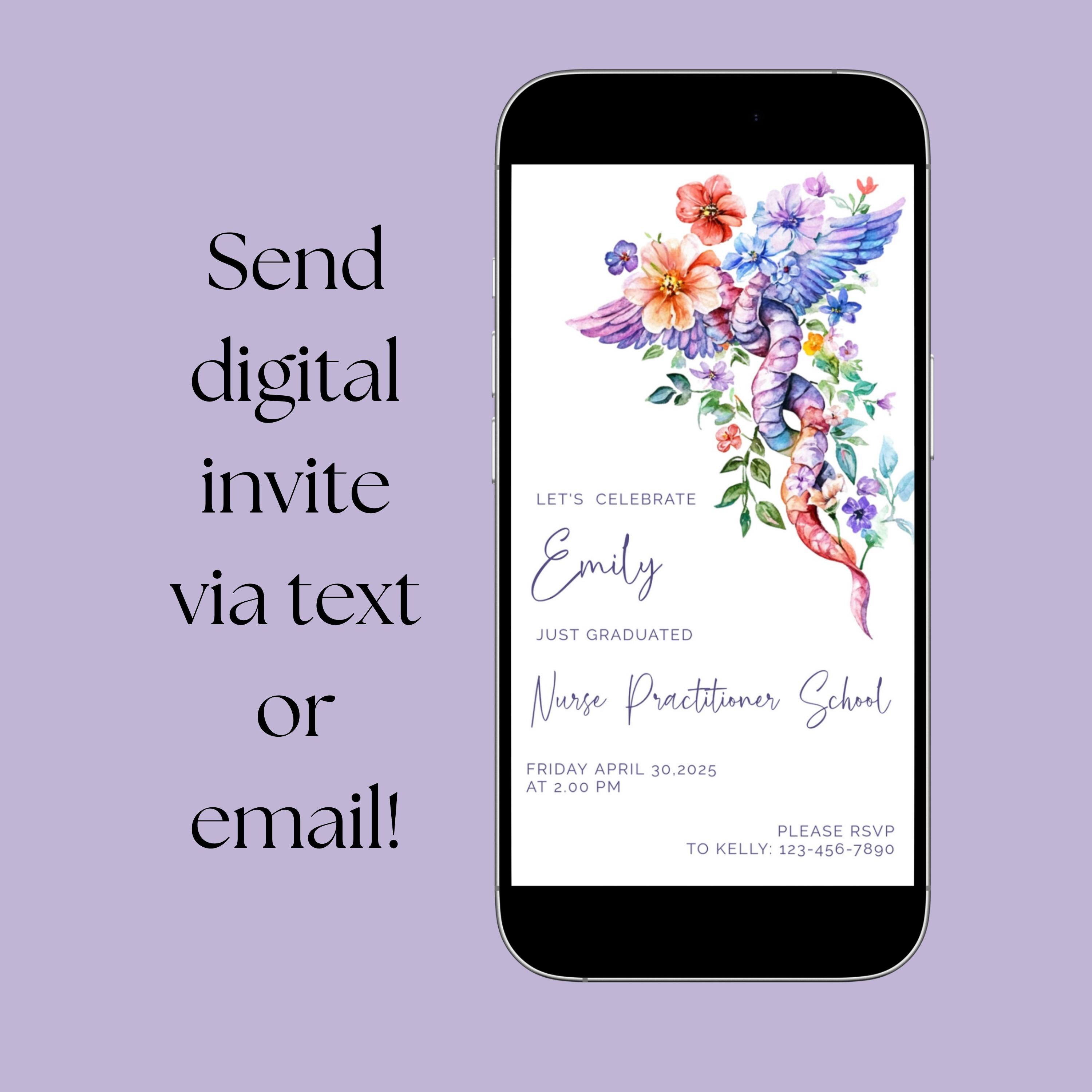 Nurse Practitioner Graduation Invitation for NP Student Digital Invite ...