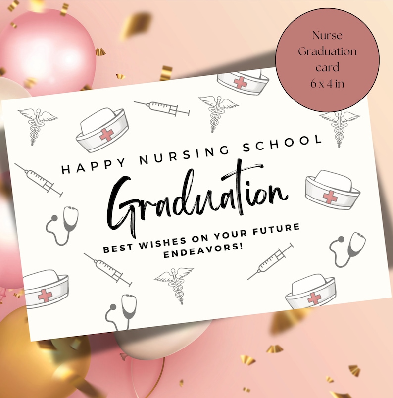 Nurse Graduation Card | Printable Nursing Graduation Card | Instant ...