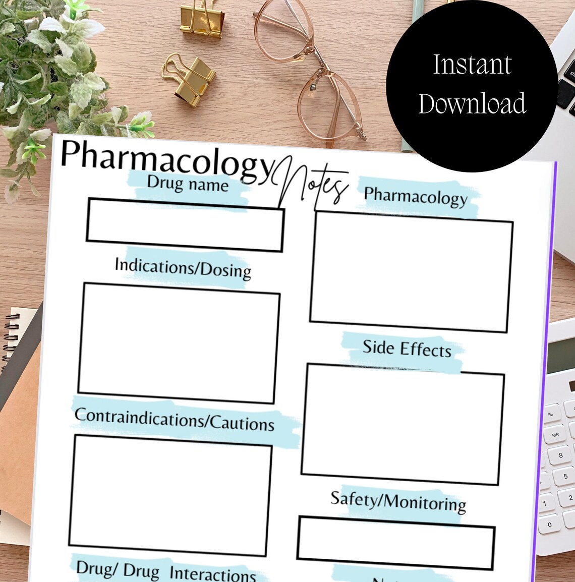Notability Nursing Template | Pharmacology Template | Pharmacology ...