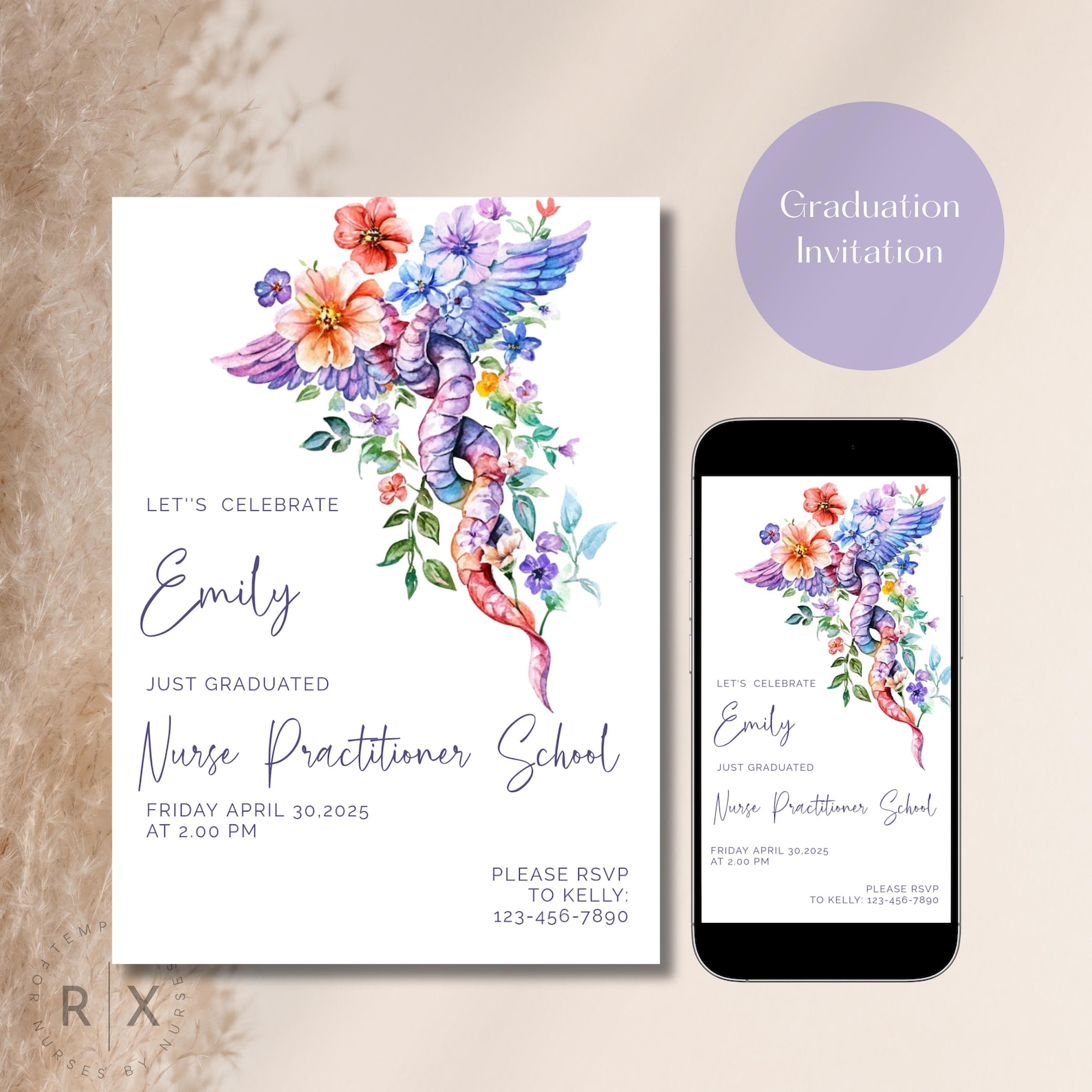 Nurse Practitioner Graduation Invitation for NP Student Digital Invite ...