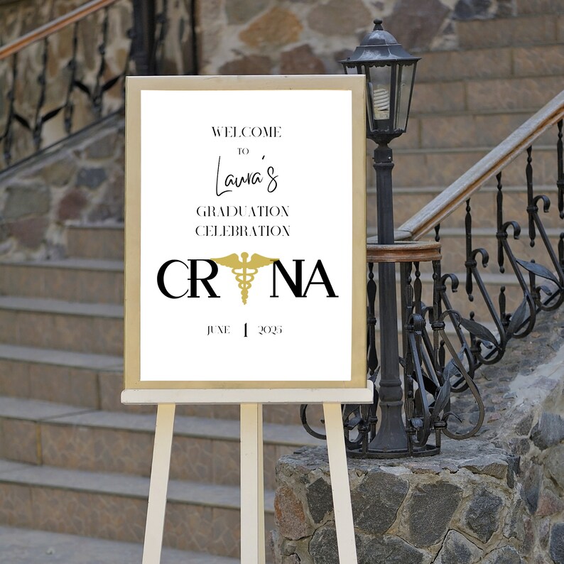 CRNA Graduation Sign, Graduation Sign for Easel Template, Welcome Sign ...