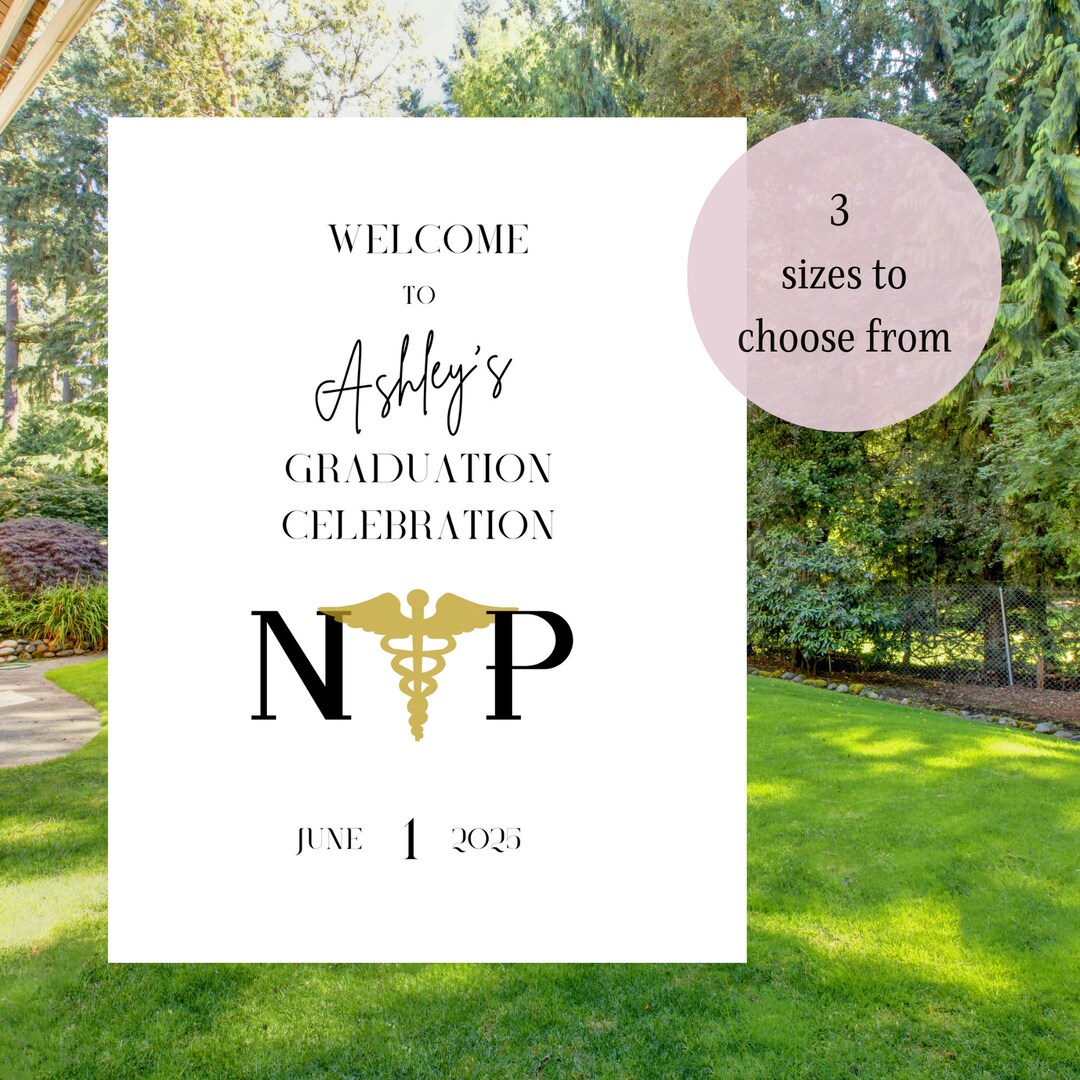 Nurse Practitioner Graduation Sign, Graduation Welcome Sign, Grad Party ...