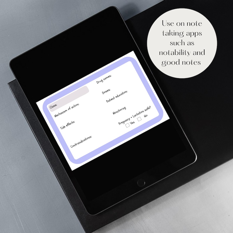 Pharmacology Flashcard Template for Nursing School | Instant Download ...