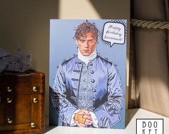 Sam Heughan Birthday Card, Jamie Fraser Bday Card, Outlander Birthday ...