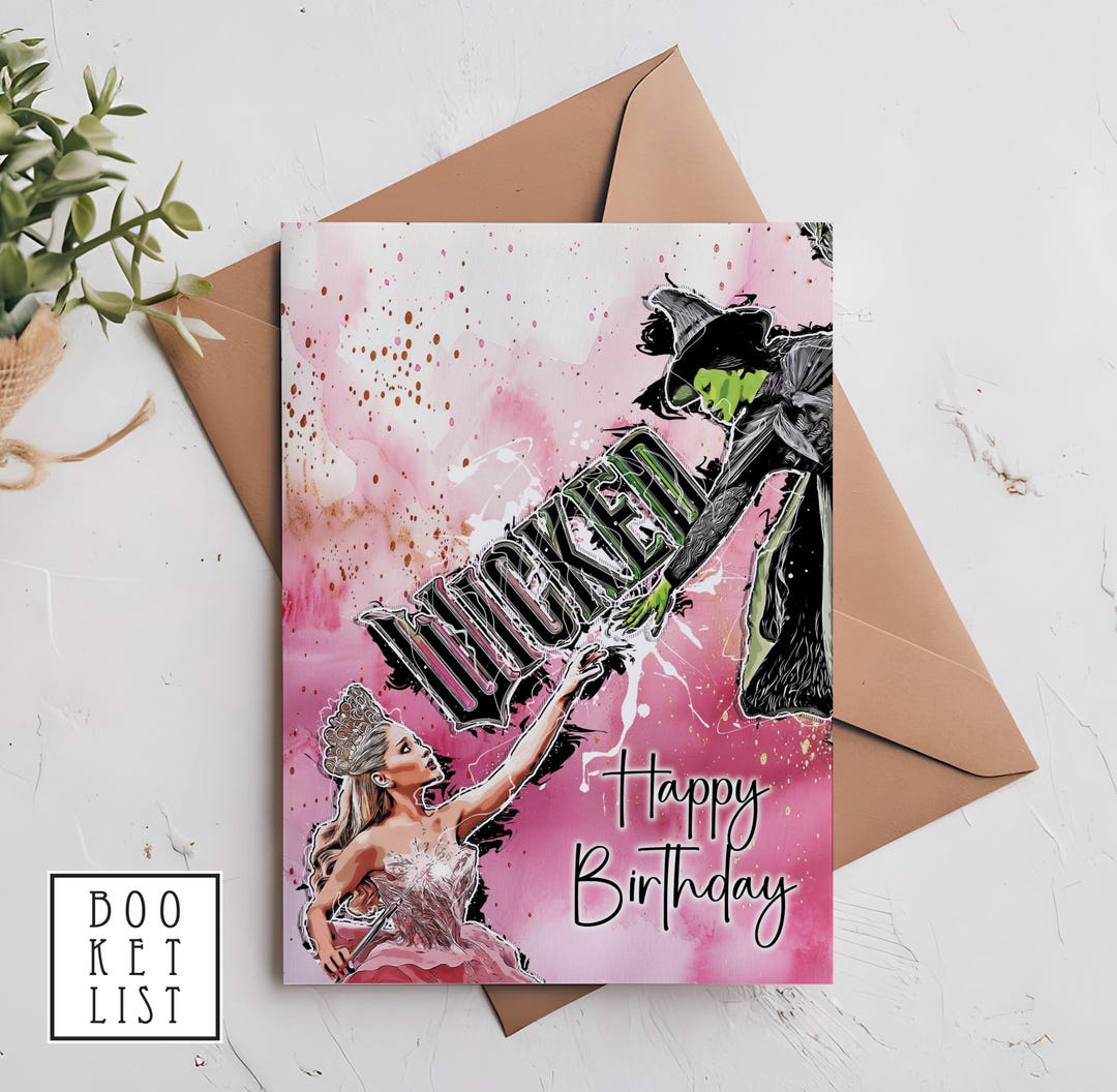 Glinda and Elphaba Reaching Wicked Birthday/christmas Card/greeting ...