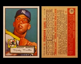 Mickey Mantle Reprint Card - Etsy