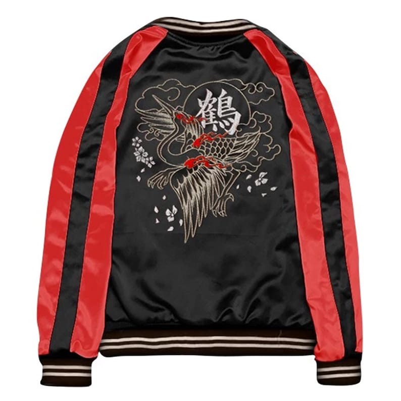 Embroidered Japanese Dragon Two in One A215 Sukajan Jacket – Y2K Black ...