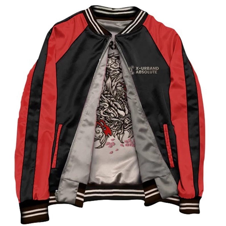 Embroidered Japanese Dragon Two in One A215 Sukajan Jacket – Y2K Black ...