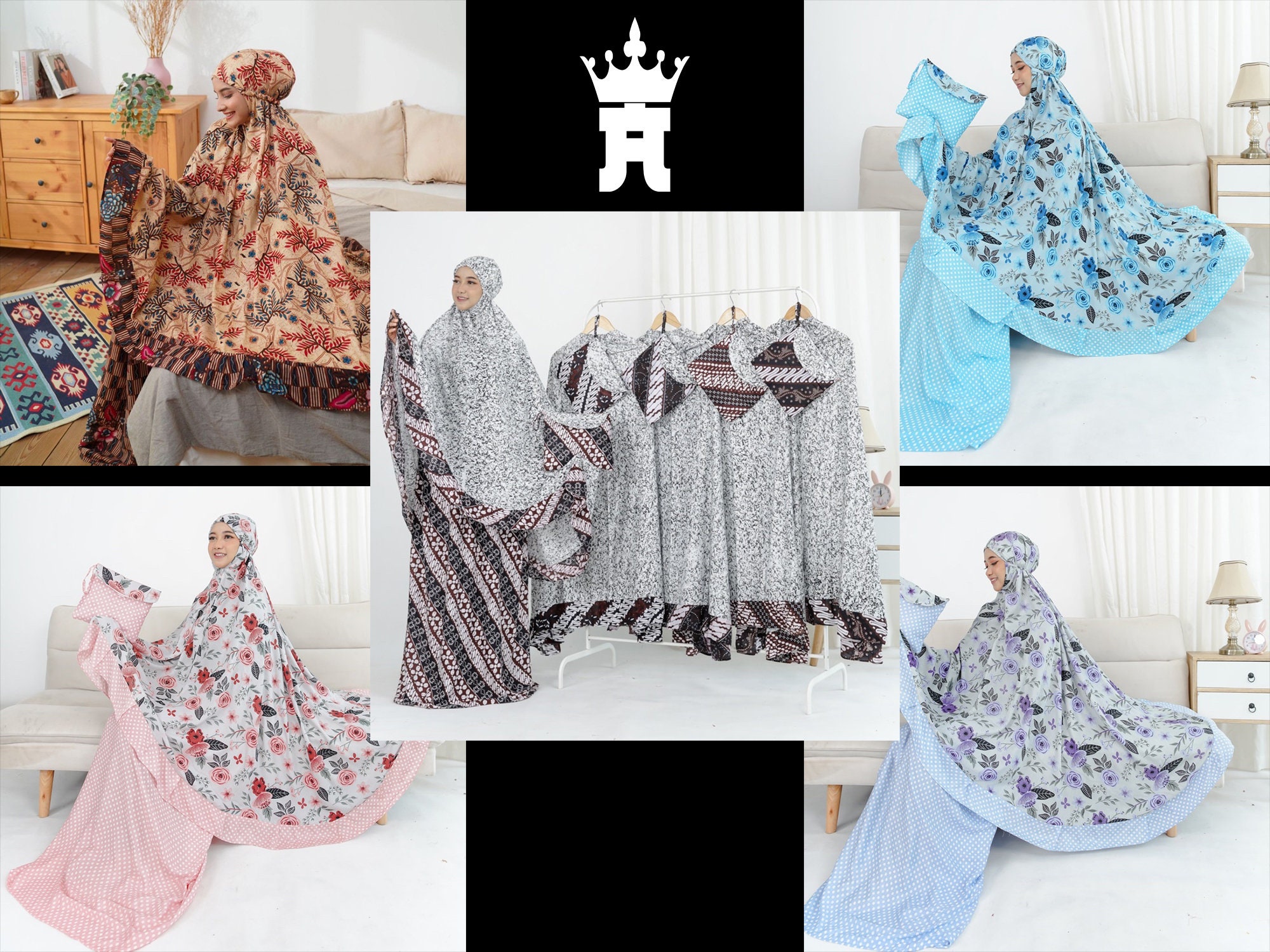 Premium Custom Design Batik Motif Hijab Mukena Women Muslim Prayer ...