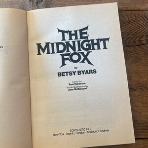 The Midnight Fox // Betsy Byars // 1968 - Etsy