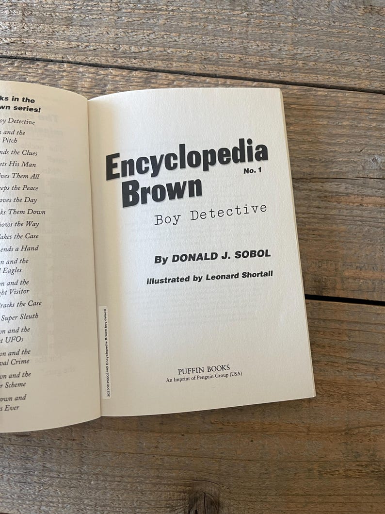 Encyclopedia Brown: Boy Detective Book #1 // Donald J. Sobol ...