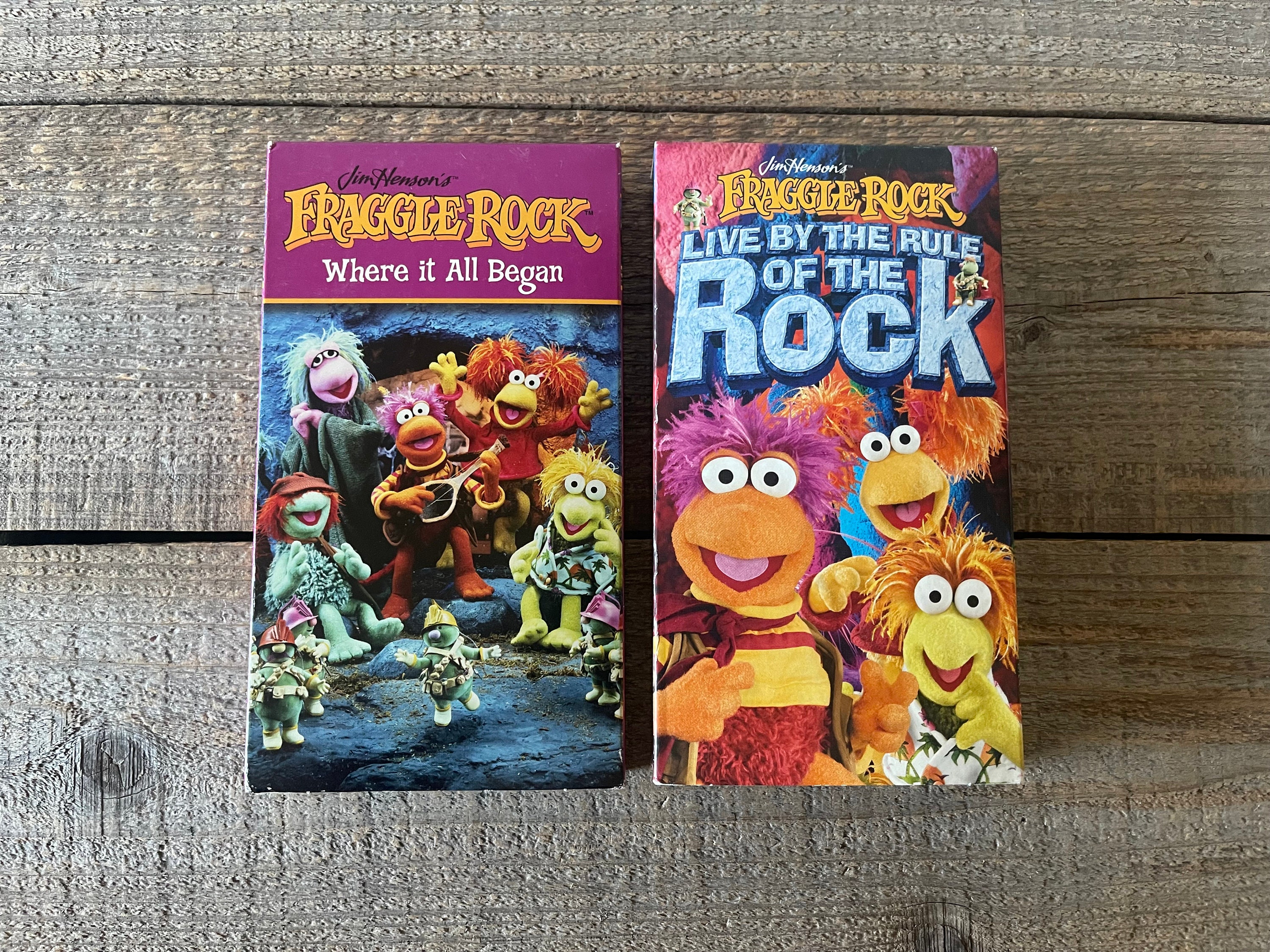 Fraggle Rock VHS Movies // Set of 2 // Jim Henson // Live by the Rule of the Rock, Where It All ...