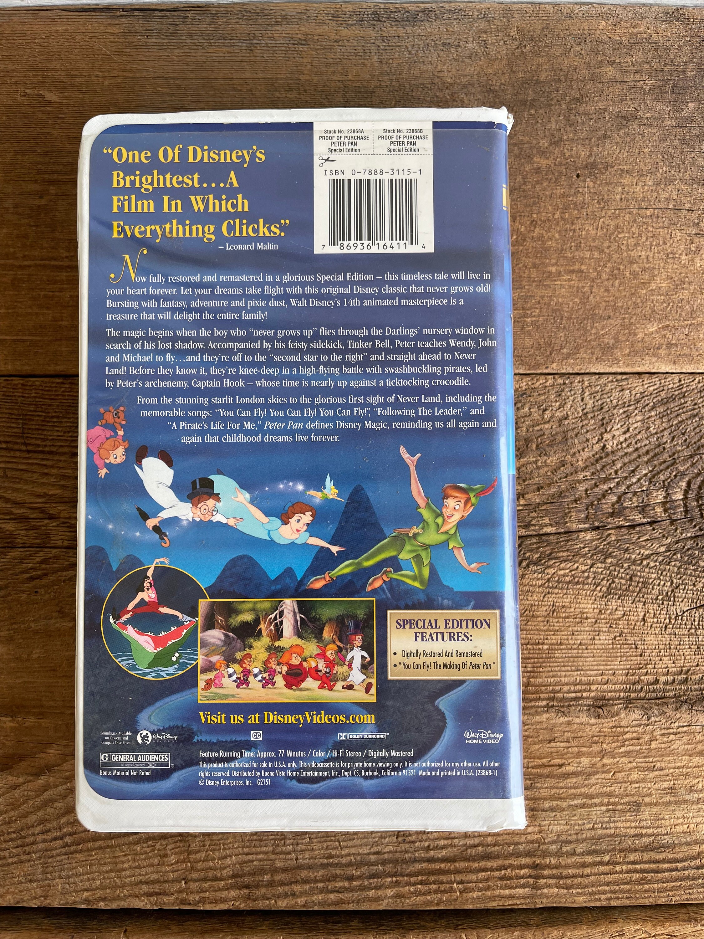 Peter Pan // Vintage VHS Movie // Disney Movie - Etsy
