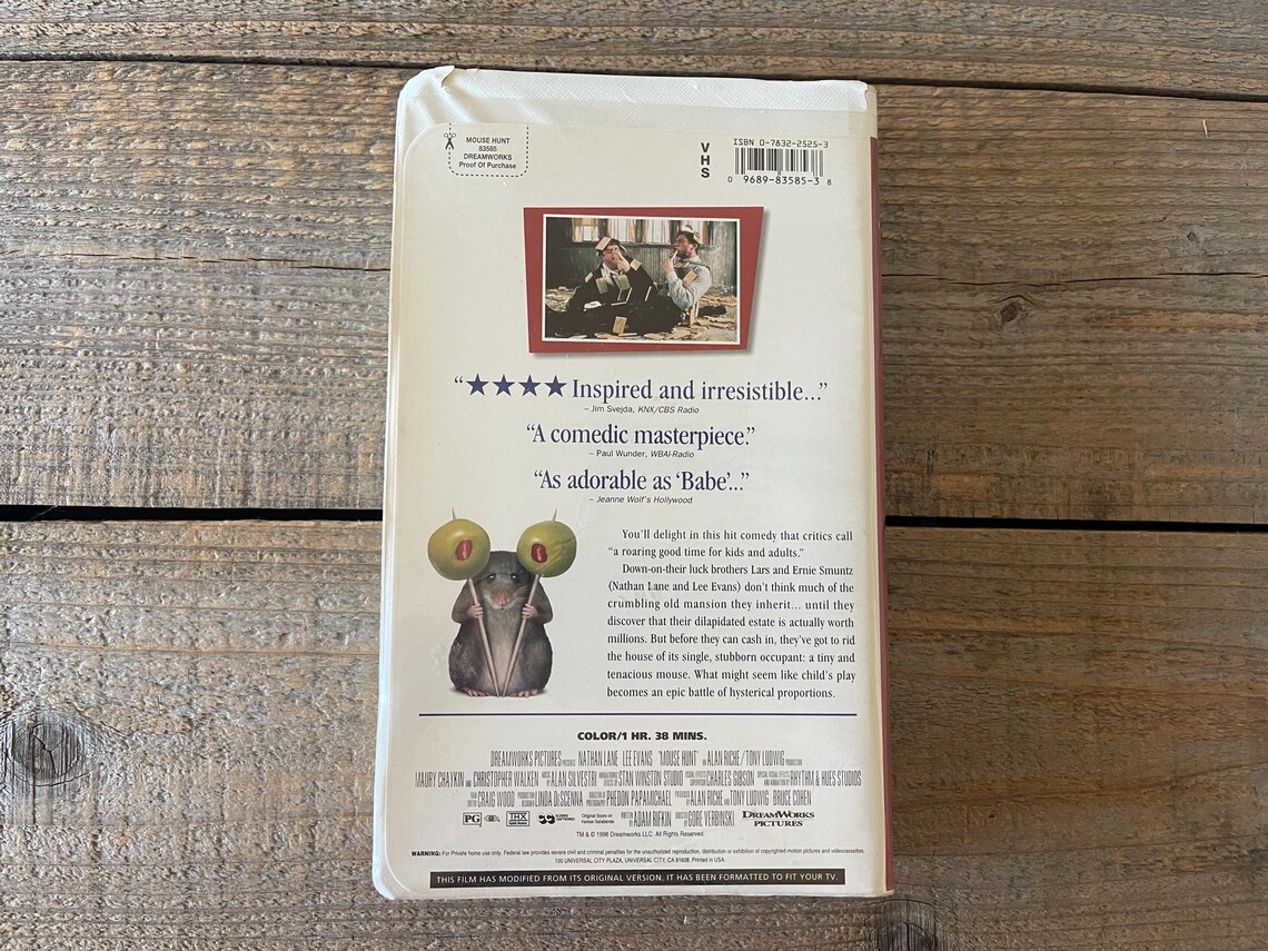 Mouse Hunt VHS Movie // Nathan Lane, Lee Evans // 1998 Comedy Family ...