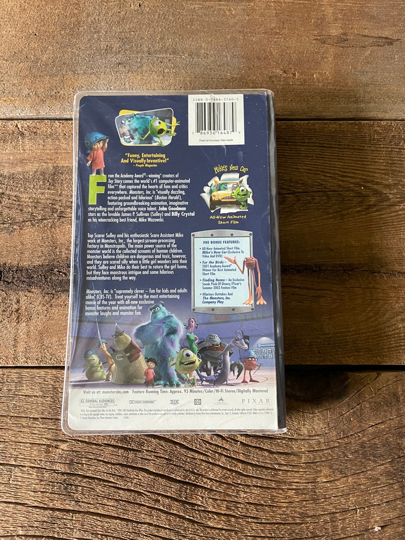 Monster's Inc. Vintage VHS Movie // Pixar - Etsy