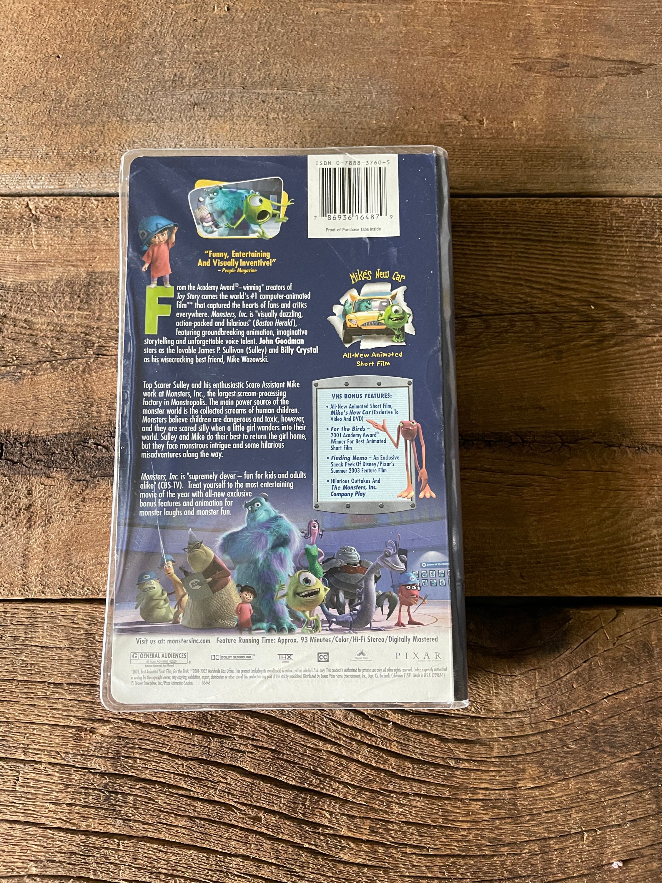 Monster's Inc. Vintage VHS Movie // Pixar - Etsy Ireland