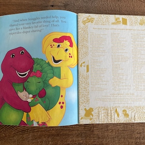 Vintage Barney Golden Book, sharing is Caring 1996 - Etsy