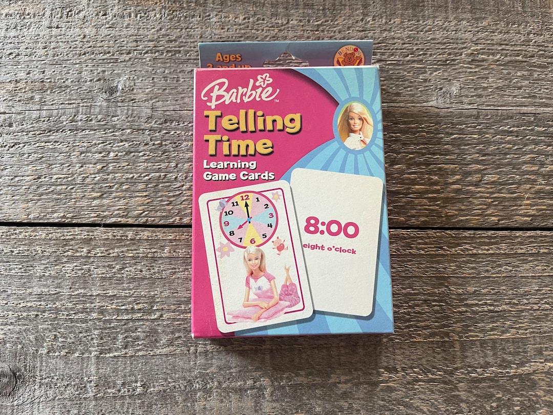 Barbie Telling Time Learning Game Cards // 2004 Mattel // Barbie Flash ...