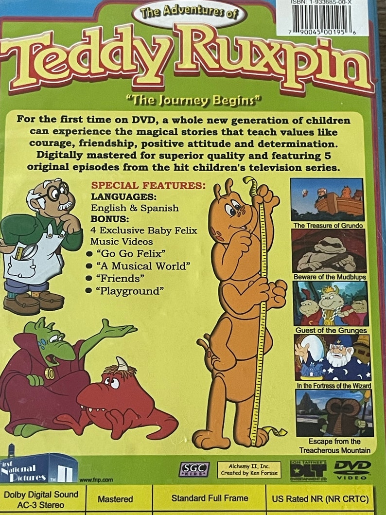 The Adventures of Teddy Ruxpin DVD, Episodes 1-5 // Volume 1: the ...
