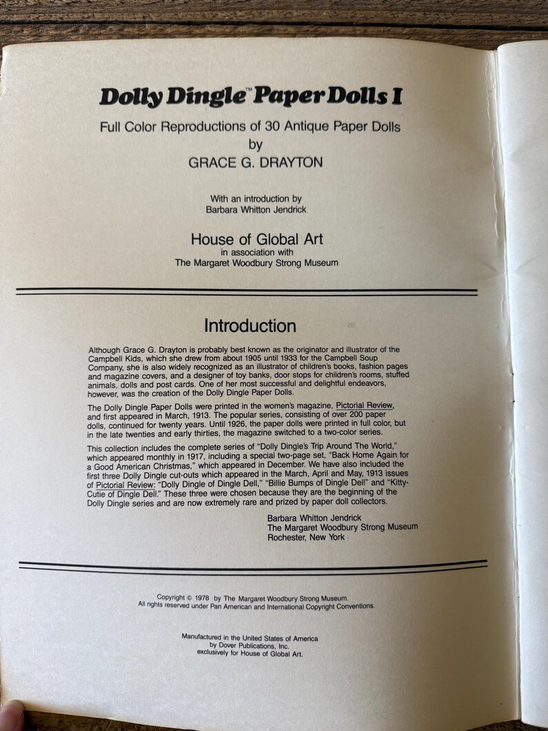 Dolly Dingle Paper Dolls Book by Grace Drayton, 1978 - Unused - Etsy