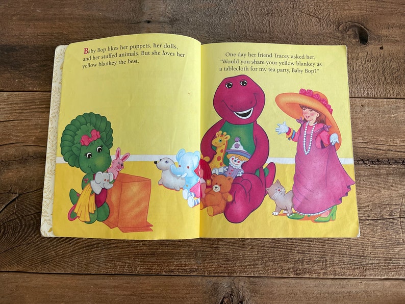 Vintage Barney Golden Book, sharing is Caring 1996 - Etsy