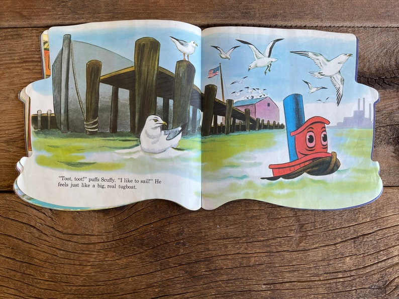 Scruffy the Tugboat // A Golden Shape Book // 1978 - Etsy