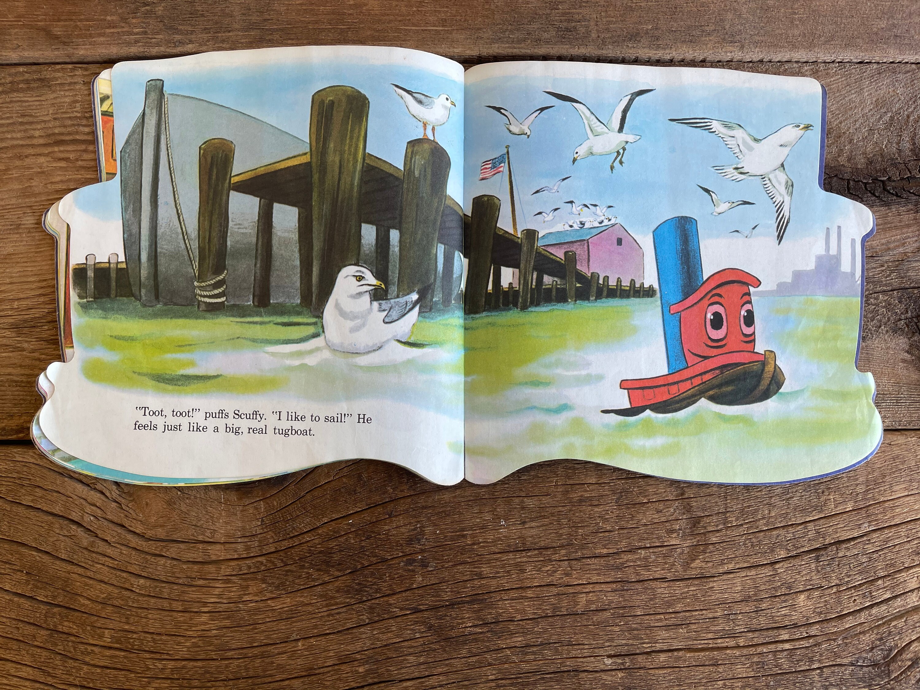 Scruffy the Tugboat // A Golden Shape Book // 1978 - Etsy