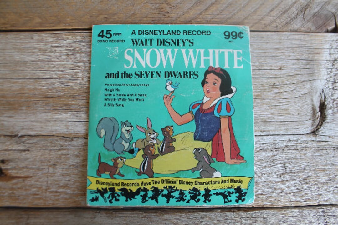 Vintage 1975 Walt Disney's Snow White and the Seven Dwarfs Song Record ...