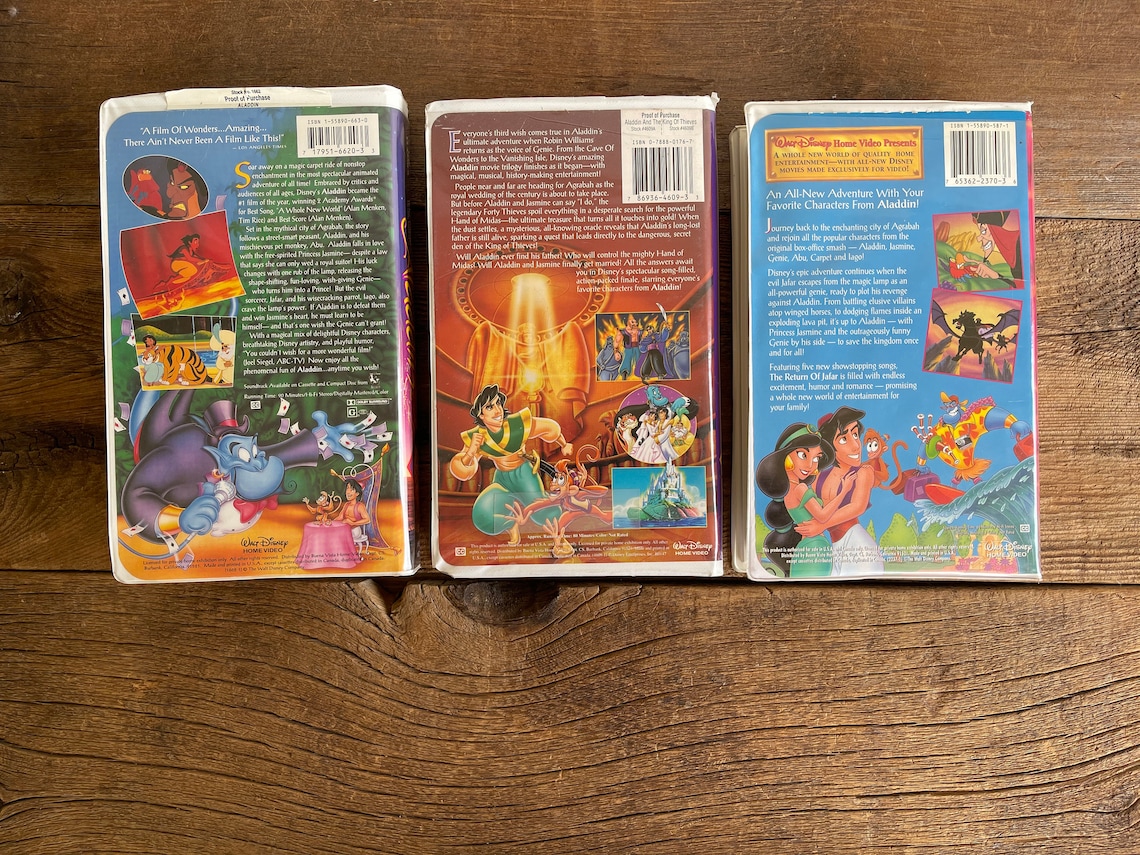 Vintage Aladdin VHS Movies // You Choose // Aladdin Aladdin & - Etsy