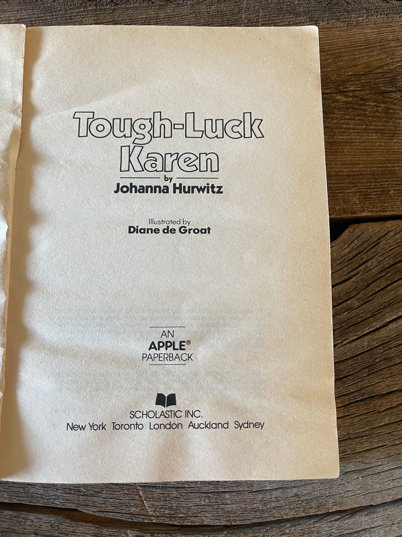 Tough-luck Karen by Johanna Hurwitz // 1982 Young Adult Book - Etsy