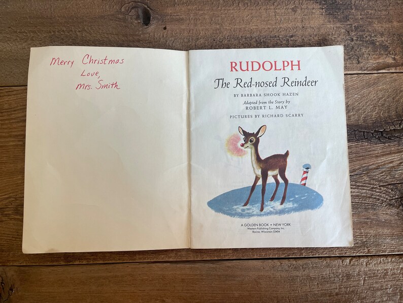 Rudolph the Red-nosed Reindeer // 1976 Little Golden Book - Etsy