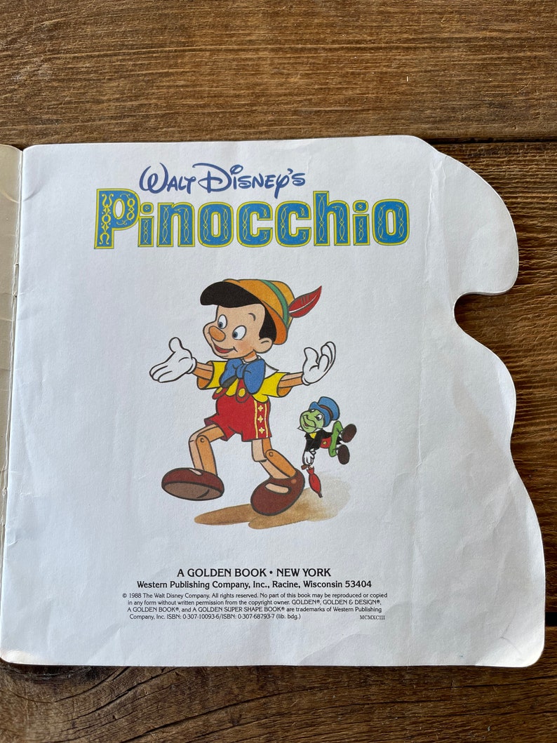 Walt Disney's Pinocchio // A Golden Super Shape Book // - Etsy