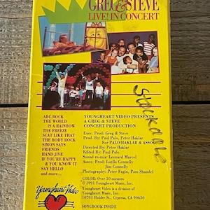 Greg & Steve Live! in Concert VHS Movie // Funtastic Music for Kids ...