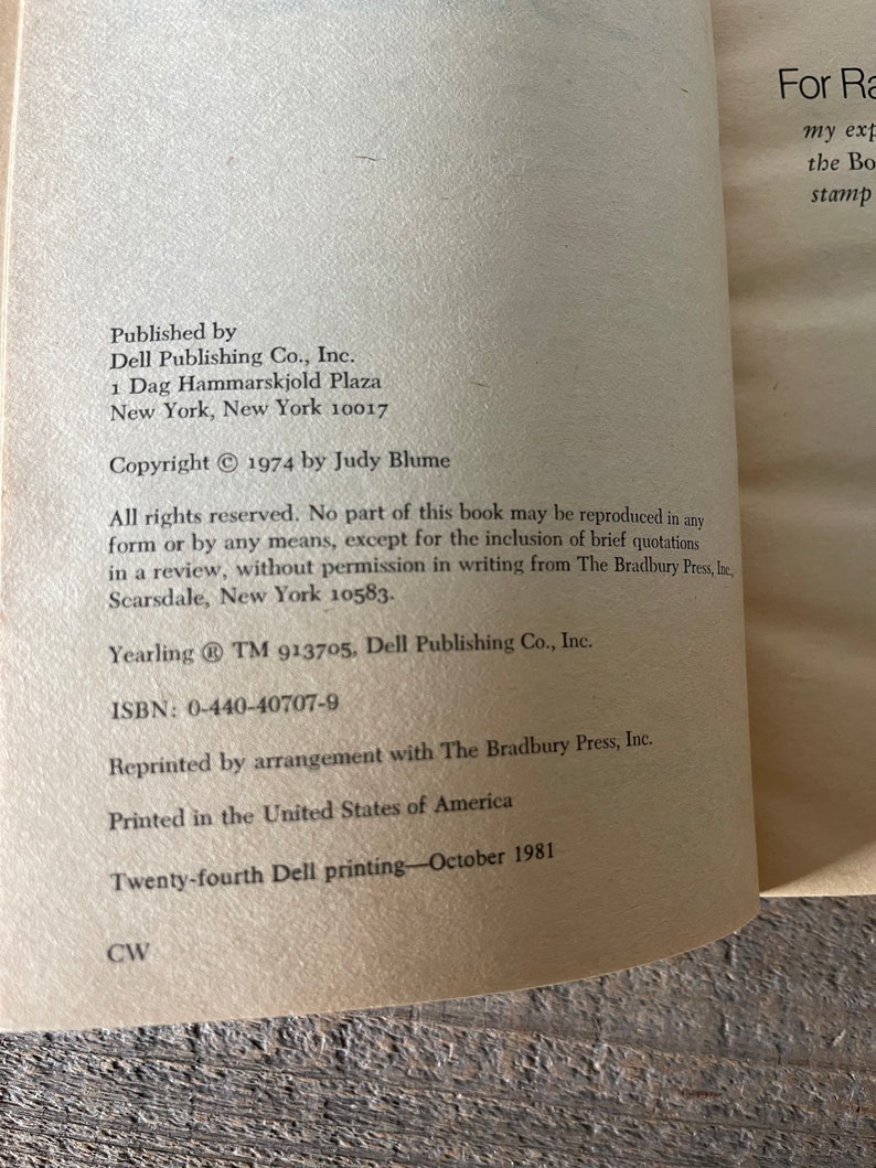 Blubber // Judy Blume // 24th Dell Printing 1981 // Dell Yearling Book ...