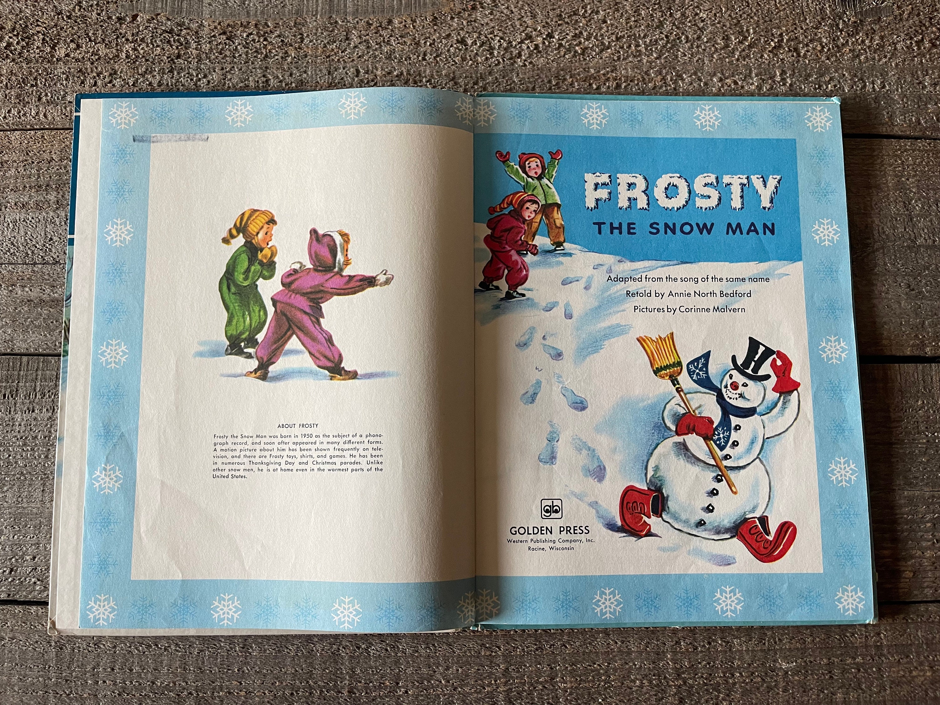 1978 Frosty the Snowman Book // Oversized Large Golden Book - Etsy