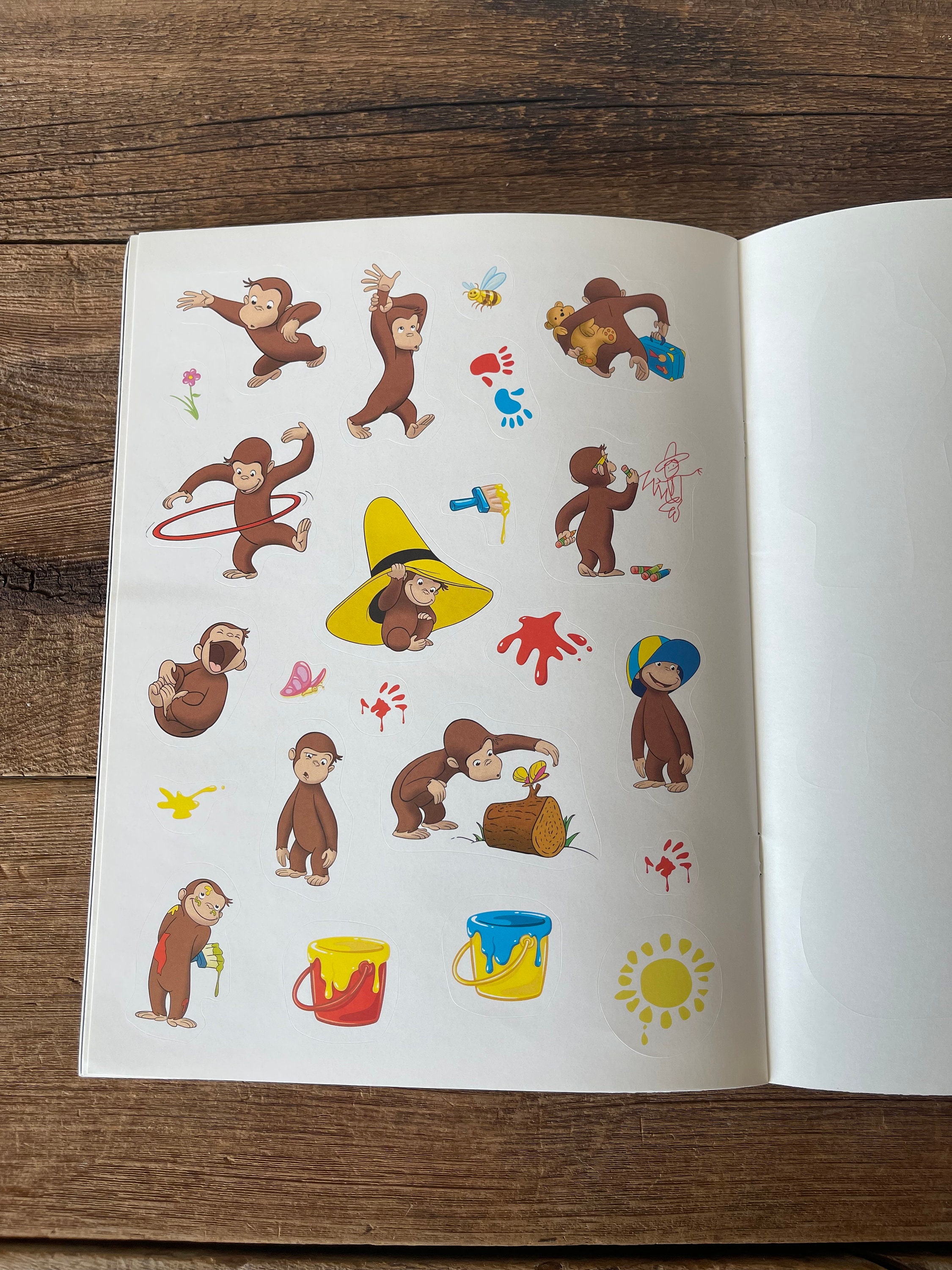 NEW Curious George Sticker Fun Book // Based on Books by - Etsy