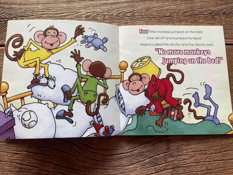 Read & Sing Along Books With CD // Five Little Monkeys and the - Etsy