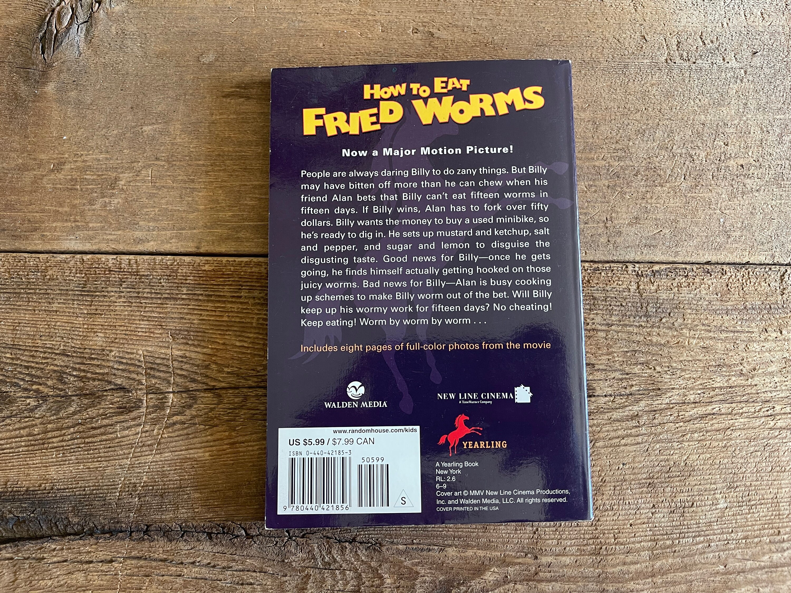 How To Eat Fried Worms Original Book Cover