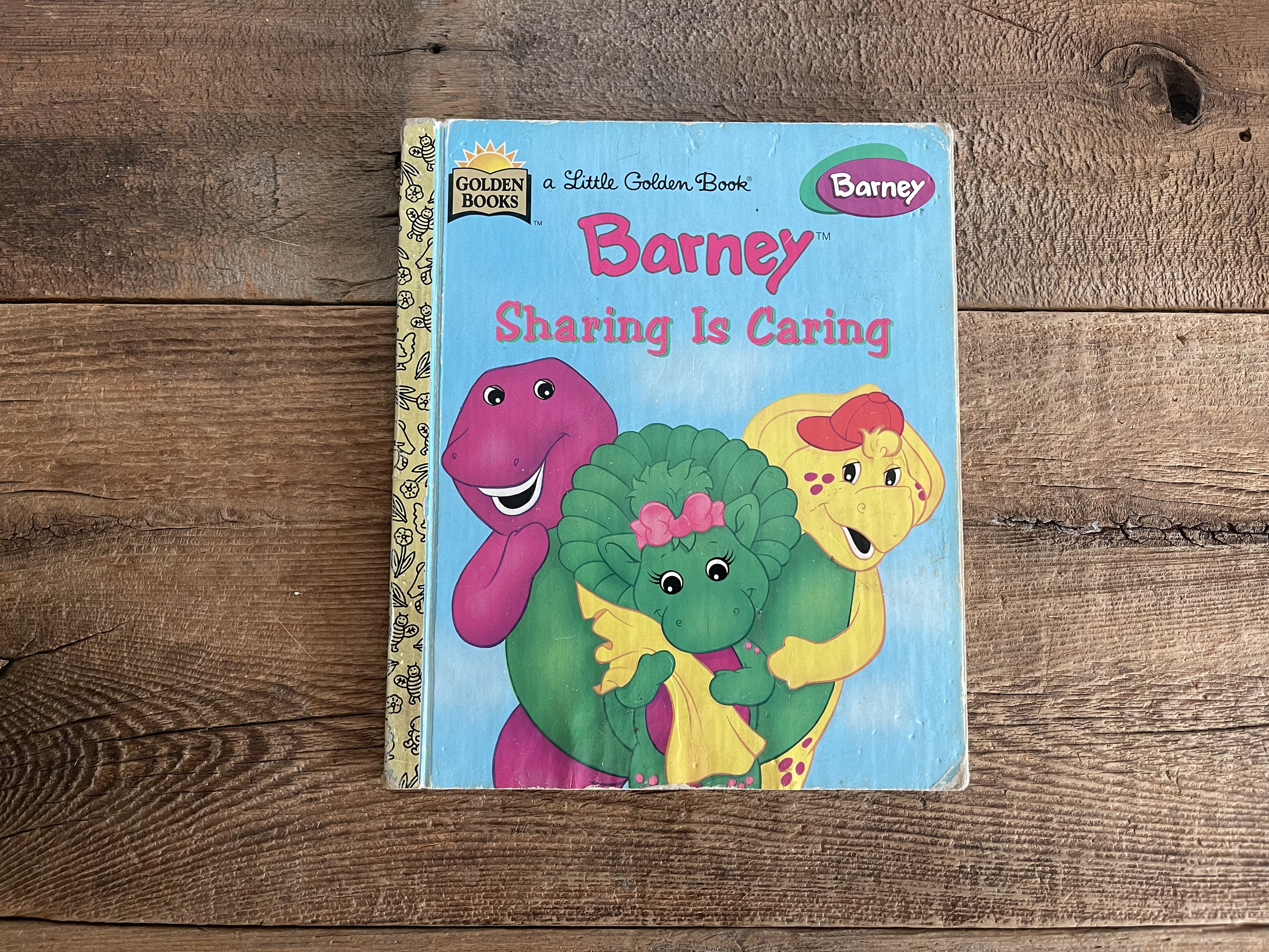 Vintage Barney Golden Book, sharing is Caring 1996 - Etsy
