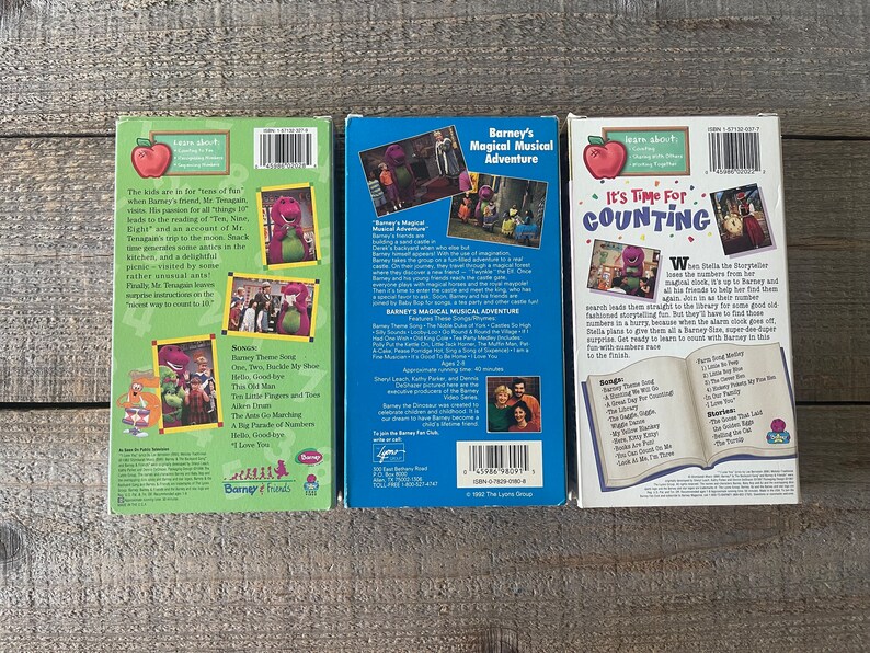 Vintage Barney VHS Movies // You Choose // Time for Counting, Parade of ...