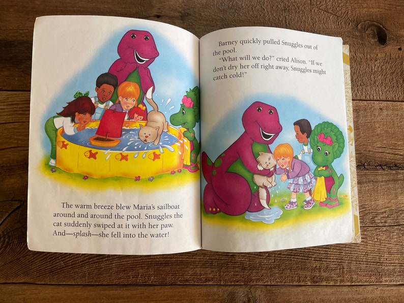 Vintage Barney Golden Book sharing is Caring 1996 - Etsy