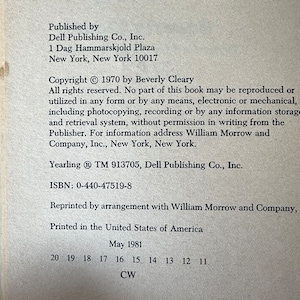 1970's & 1980's Vintage Beverly Cleary Books // You Choose // Ramona ...