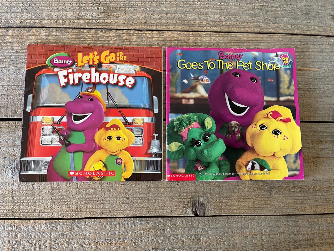 Vintage Barney Books // Sold Individually // Let's Go to the Firehouse ...