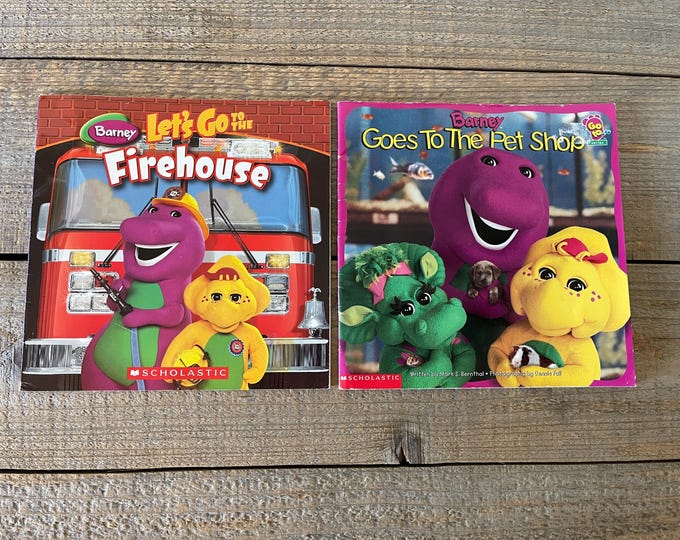 Vintage Barney Books // Sold Individually // Let's Go to the Firehouse ...