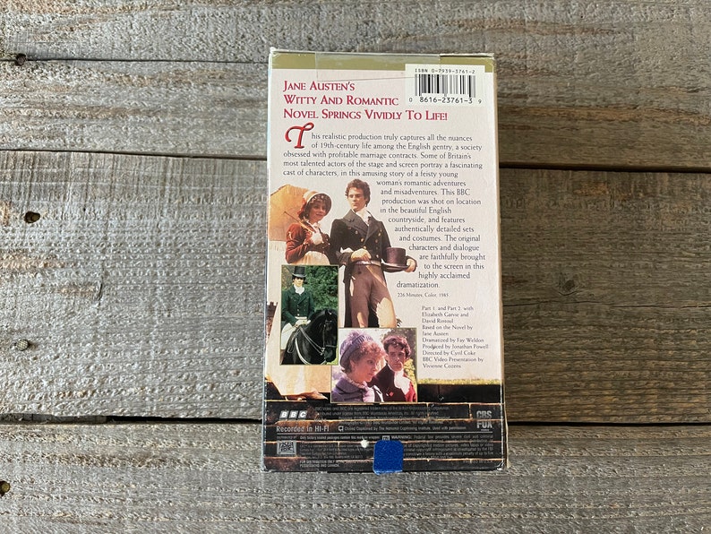Jane Austen's Pride & Prejudice // VHS Box Set // 1985 - Etsy
