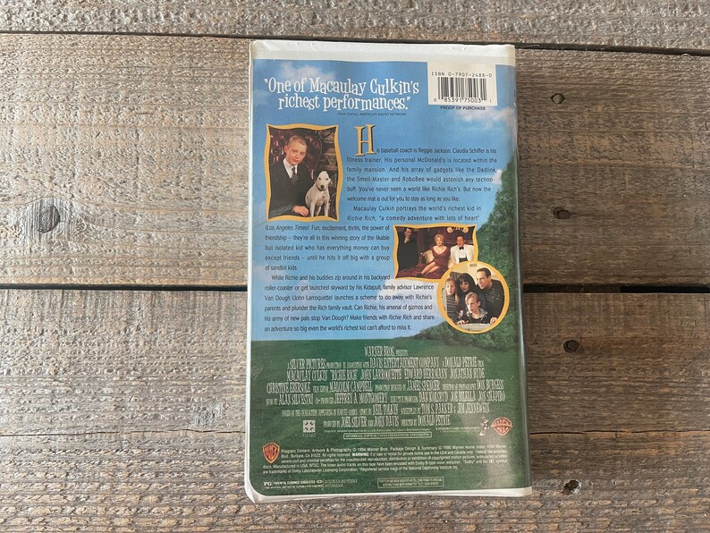 Richie Rich VHS Clamshell // Macaulay Culkin, Edward Herrmann, John ...