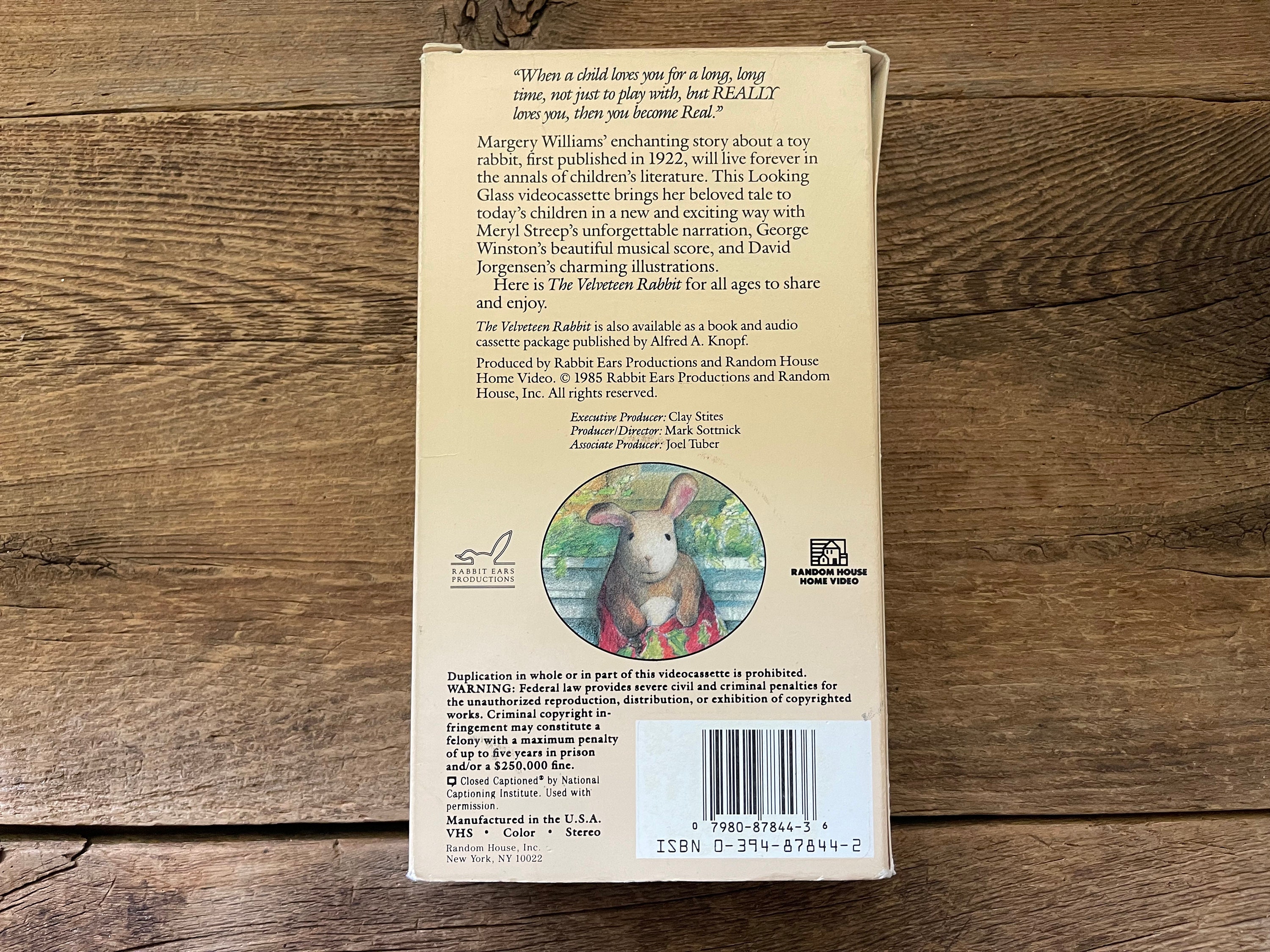 The Velveteen Rabbit VHS // Margery Williams // Narrated by - Etsy