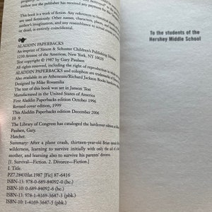 Hatchet by Gary Paulsen // Newbery Honor // Young Adult Fiction Book - Etsy