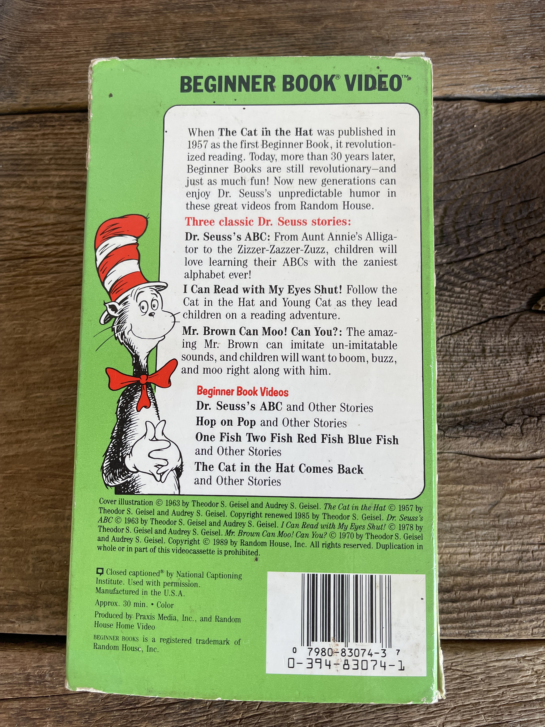 Vintage Dr. Seuss VHS Movies // You Choose // ABC the Cat in - Etsy